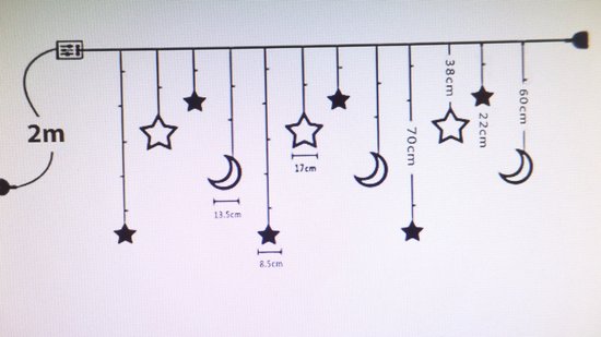 Hemelse Nachtgloed: LED Slinger Met Maan- en Stervormige Ornamenten – 8 ...