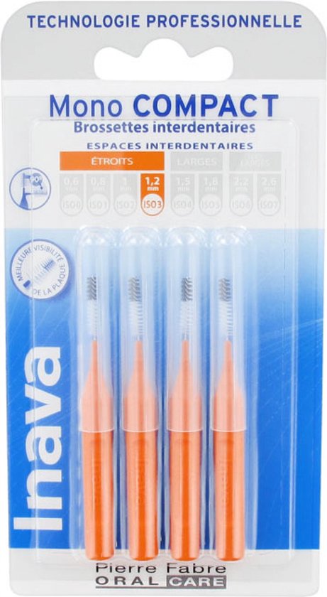 Inava Mono Compact 4 Tandenborstels (Maat : ISO3 1,2 mm) | bol