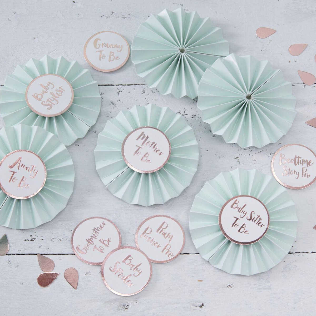 Badges - Hello World - Mint & Rose goud (6 stuks) | bol.com