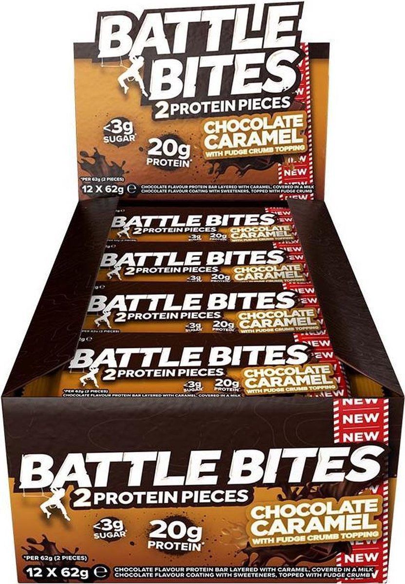 Battle Bites - 20g proteine bites 12x 62g - Chocolate Caramel | bol.com