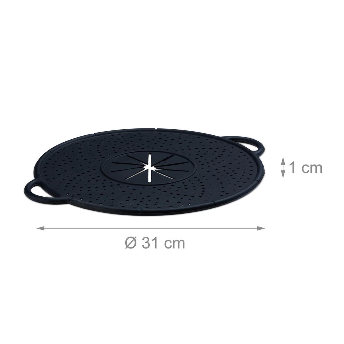 Relaxdays 2x spatdeksel siliconen - anti-spatdeksel 30 Ø - anti-overkookdeksel zwart | bol.com