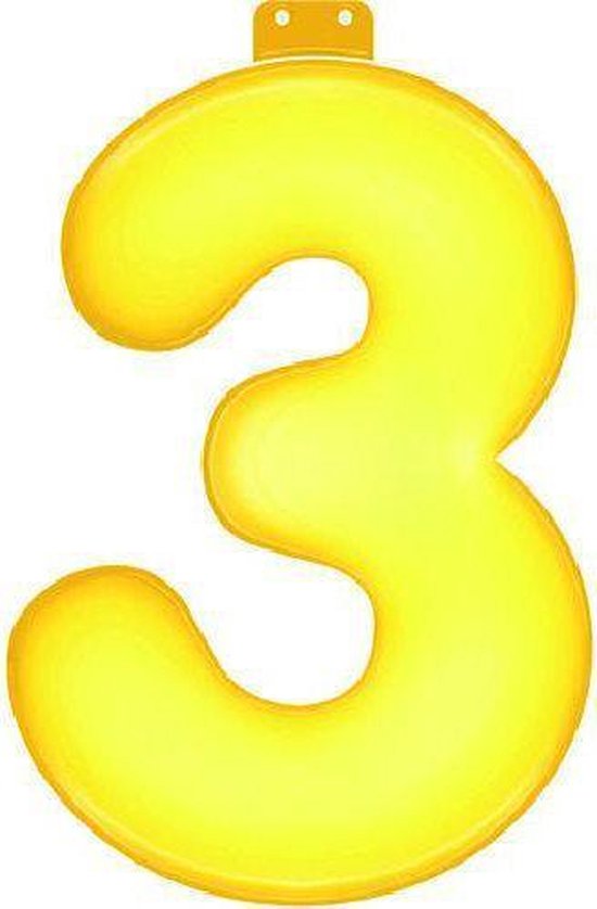 Opblaasbaar Cijfer 3 - Geel | bol.com