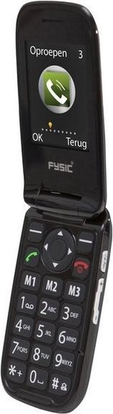 Fysic FM-9770 - Senioren mobiele klaptelefoon - zwart | bol.com
