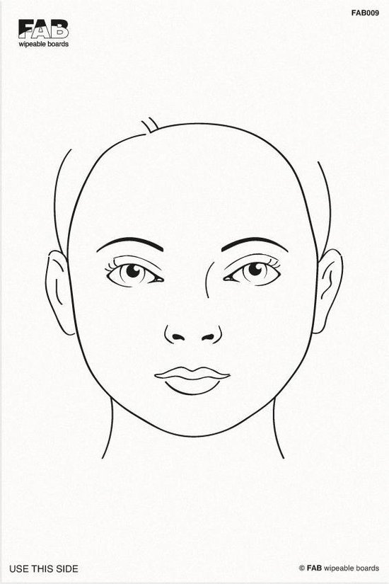 Schmink Oefenbord FAB Kind - A4 Formaat - Leeg Gezicht | bol