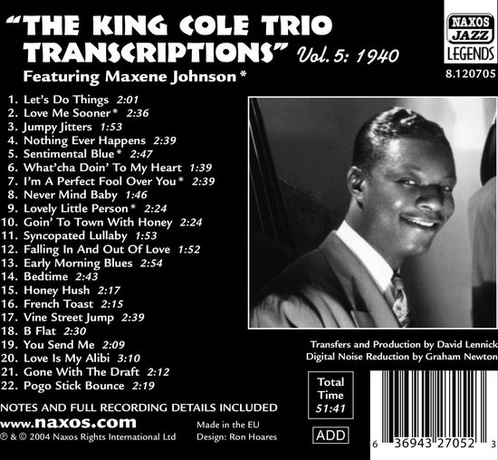 King Cole Trio - Transcriptions Volume 5 (1940) (CD), King Cole Trio | Muziek | bol