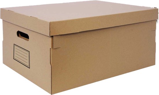 Confortime Kartonnen opbergdozen (extra large) - Bruin - Met deksel ...