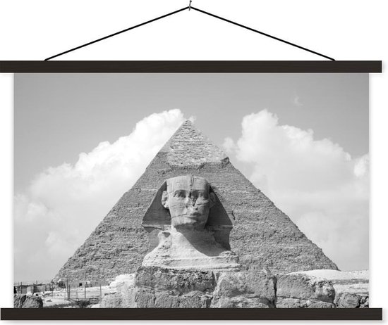 Sfinx voor de grote piramide van Giza - zwart wit | bol.com