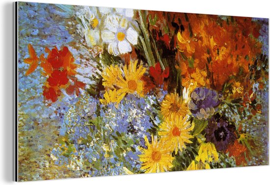 Wanddecoratie Metaal - Aluminium Schilderij Industrieel - Vaas met ...