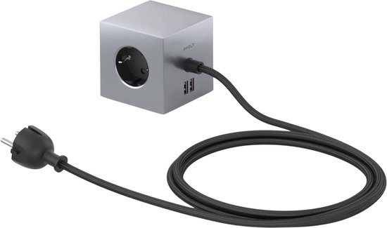 Avolt Square 1 stekkerdoos Aluminum Finish | bol.com