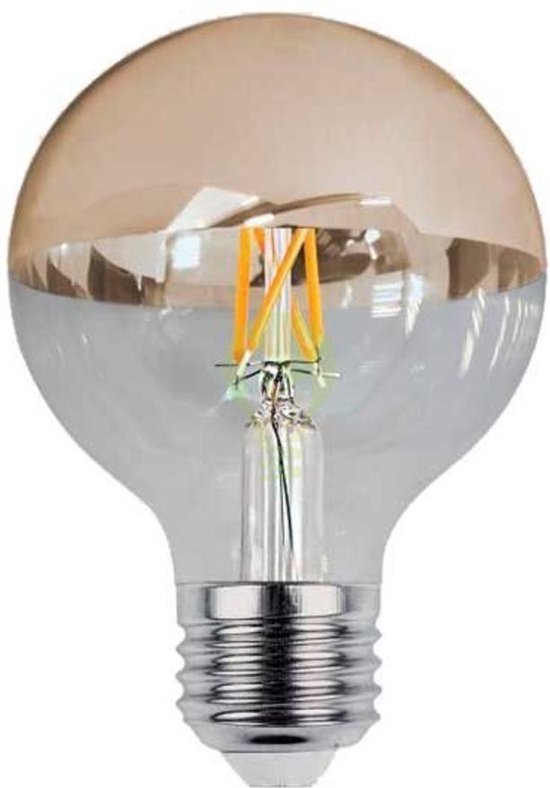 LED kopspiegel Filament lamp 7W | Globe G95 | Goud | 2700K - Warm wit | bol.com