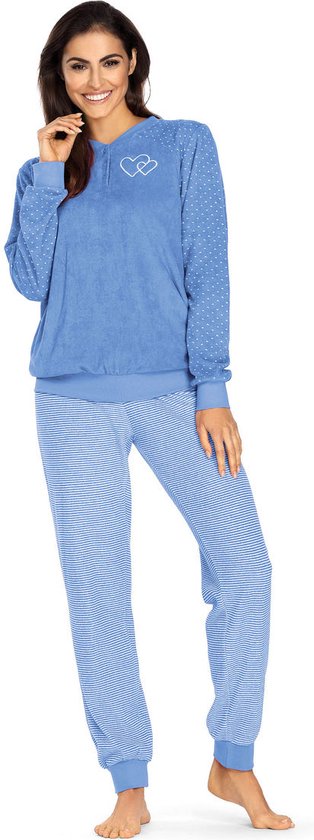 Blauwe hartjes pyjama badstof | bol.com
