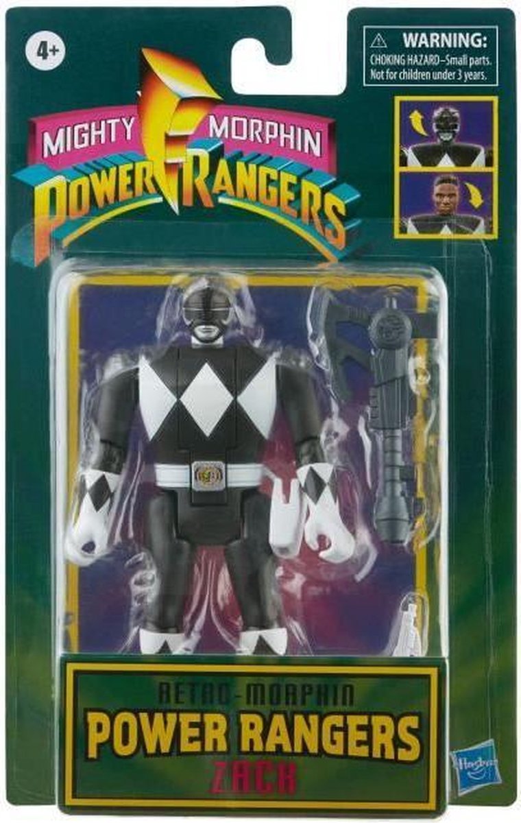 Mighty Morphin Power Rangers Retro-Morphin Black Ranger Zack 10cm | bol.com