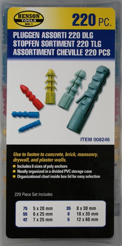 Pluggen set 220 Delig | 5-12mm | bol.com