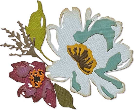 Sizzix Thinlits Snijmal Set - Brushstroke Flowers #3 - 5 stuks | bol