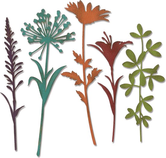 Sizzix Thinlits Snijmal - Wilde Bloemen Stengels Set #2 - 5 Stuks | bol