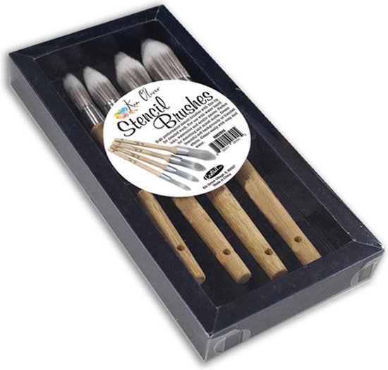 Pigment poeder verf - Ken Oliver -Ken Oliver stencil brushes 4 pack | bol