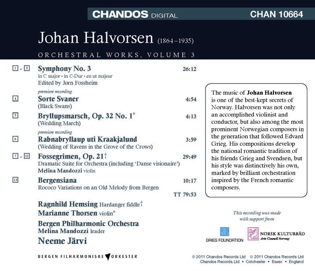 Ragnhild Hemsing, Marianne Thorsen, Bergen Philharmonic Orchestra - Halvorsen:... | bol.com