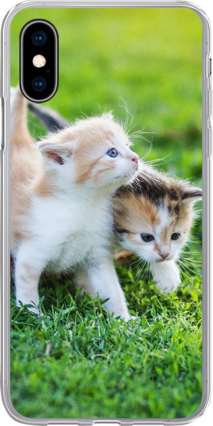Geschikt voor iPhone X hoesje - Kittens - Kat - Mand - Meisjes ...