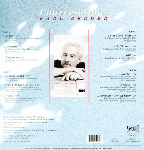 Karl Berger - Conversations (LP), Karl Berger | LP (album) | Muziek ...