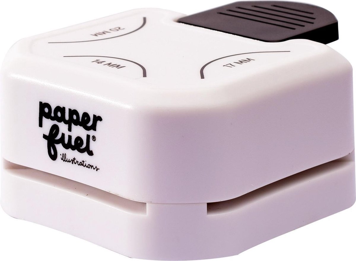 Paperfuel hoekpons - 3 in 1 papier pons - 14,77,20 mm - Wit, Zwart | bol