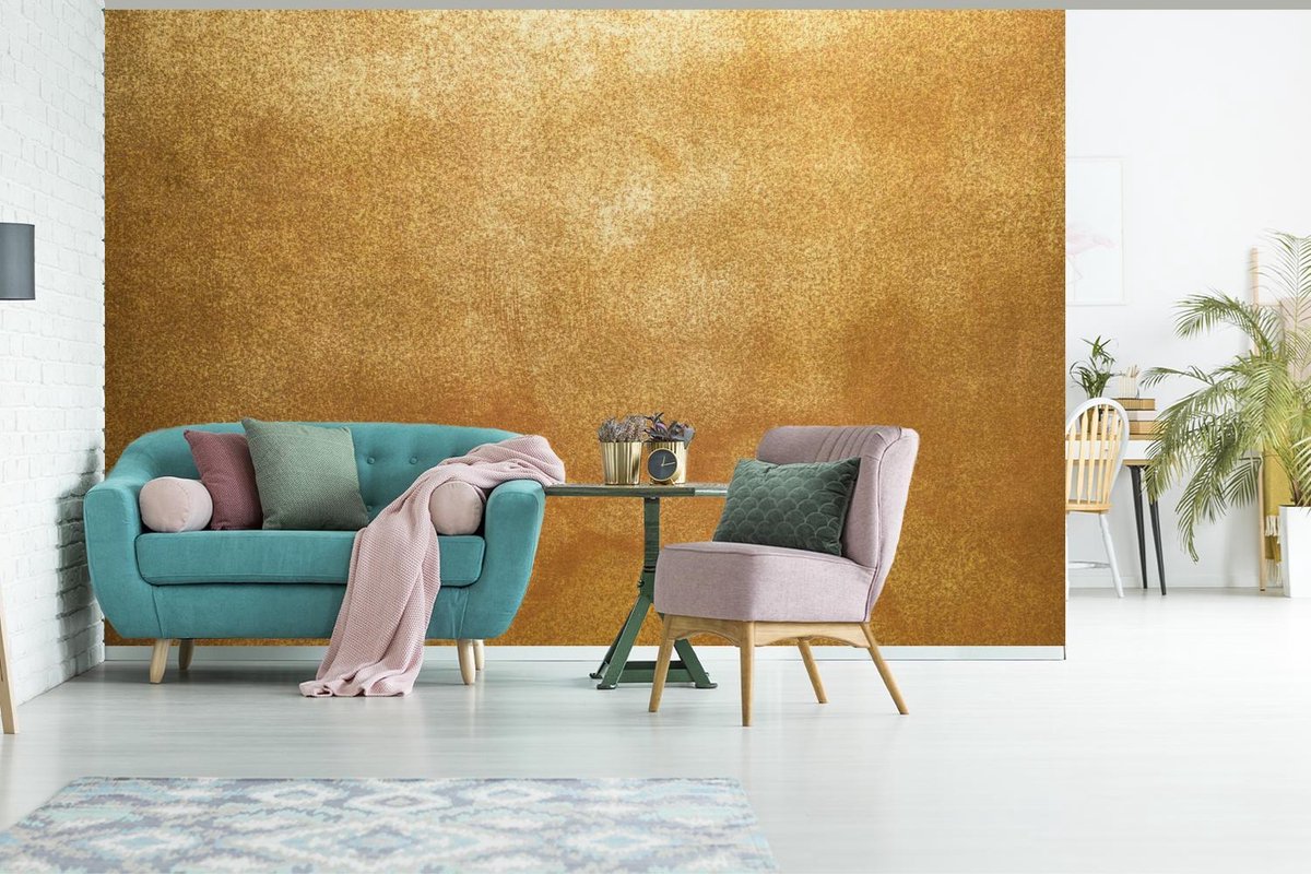 Behang - Fotobehang IJzer - Roest - Goud - Breedte 525 cm x hoogte 350 ...