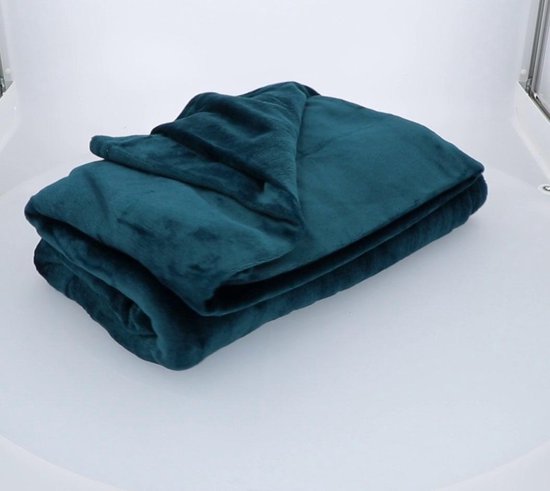 4goodz super Zachte en Grote Fleece Plaid - 180x220 cm - Blauw | bol