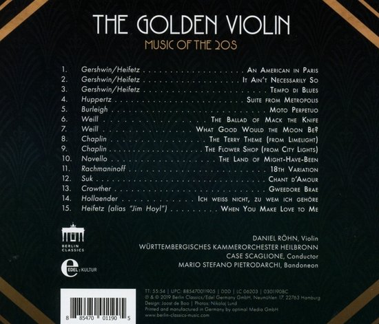 Daniel Röhn - The Golden Violin-Music Of The 20s (CD), Daniel Rohn ...