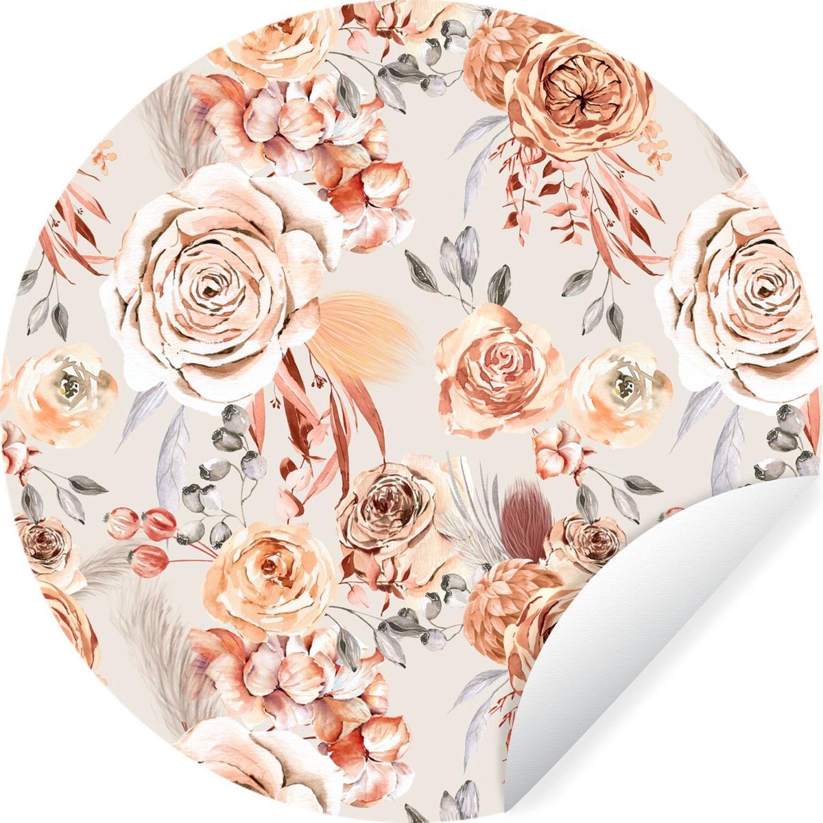 WallCircle - Muurstickers - Behangcirkel - Rozen - Goud - Chic - 30x30 cm - Muurcirkel... | bol