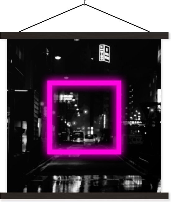 Posterhanger incl. Poster 90x90 cm - Schoolplaat - Gaming - Neon - Roze ...