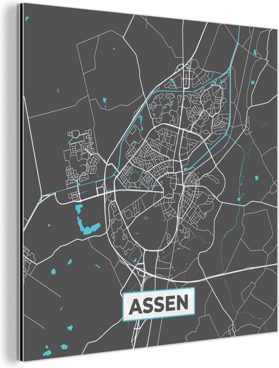 Wanddecoratie Metaal - Aluminium Schilderij Industrieel - Plattegrond ...