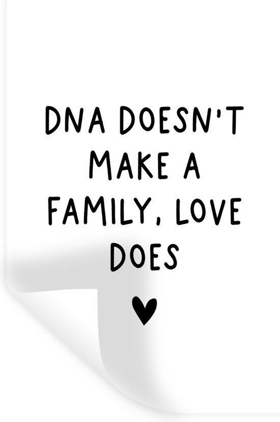 Muurstickers - Sticker Folie - Engelse quote "DNA doesn't make a family ...