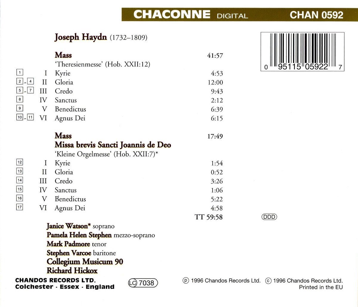 Collegium Musicum 90, Richard Hickox - Haydn: Theresienmesse (CD), Mark ...