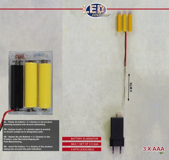 3 x AAA - BATTERIJVERVANGER - GEEN 3AAA BATTERIJEN MEER NODIG ...