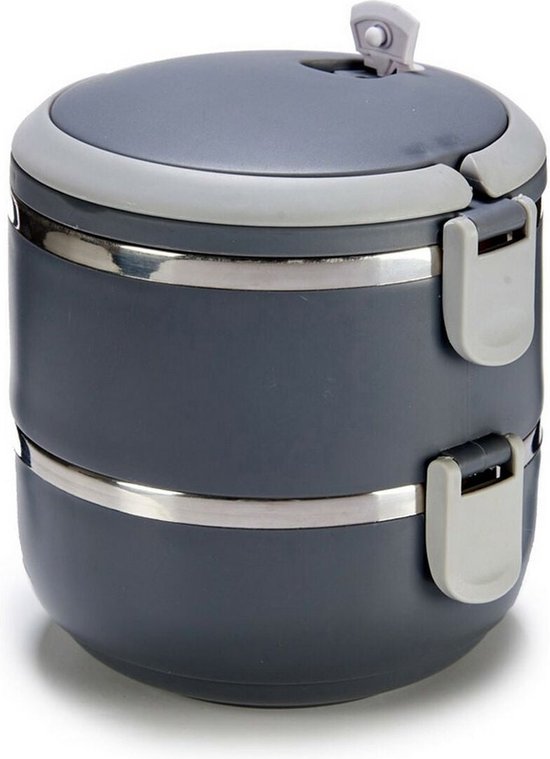 Lunch box Grey Anthracite White 1,5 L | bol