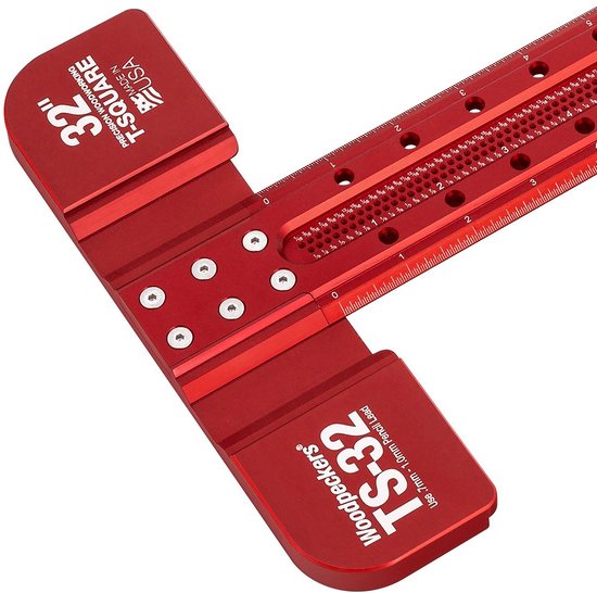 Woodpeckers T-Square - Winkelhaak met aanslag - 600 mm - Met Rack-It | bol