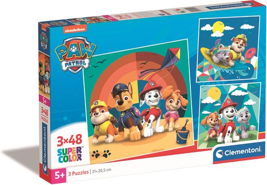 Clementoni Kinderpuzzels - Paw Patrol 3 Puzzels van 48 Stukjes, Puzzel ...