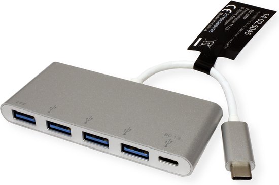 ROLINE USB 3.2 Gen 1 Hub, 4-voudig, type C aansluitkabel met 1 PD Port ...
