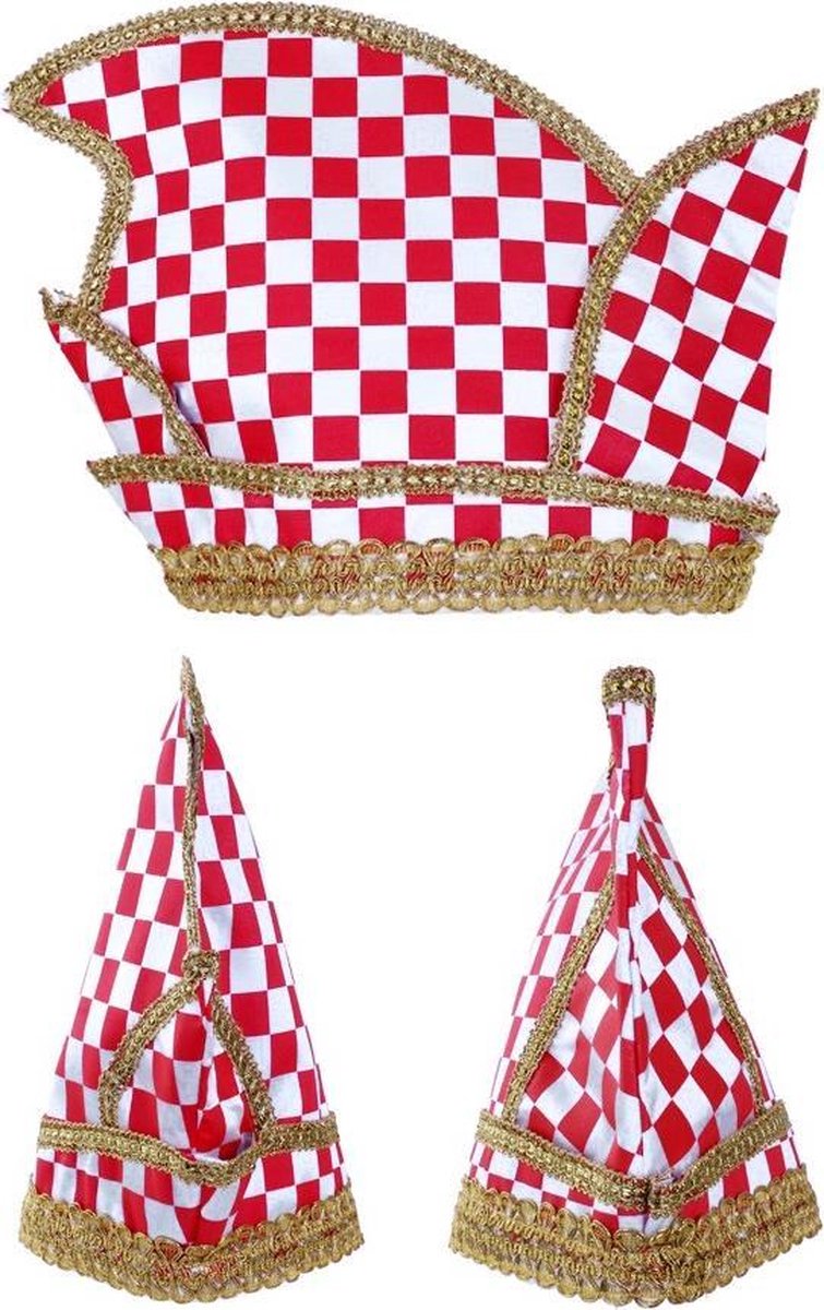 Prins Carnaval steek muts rood wit geblokt Brabant - blokjes Brabantse ...