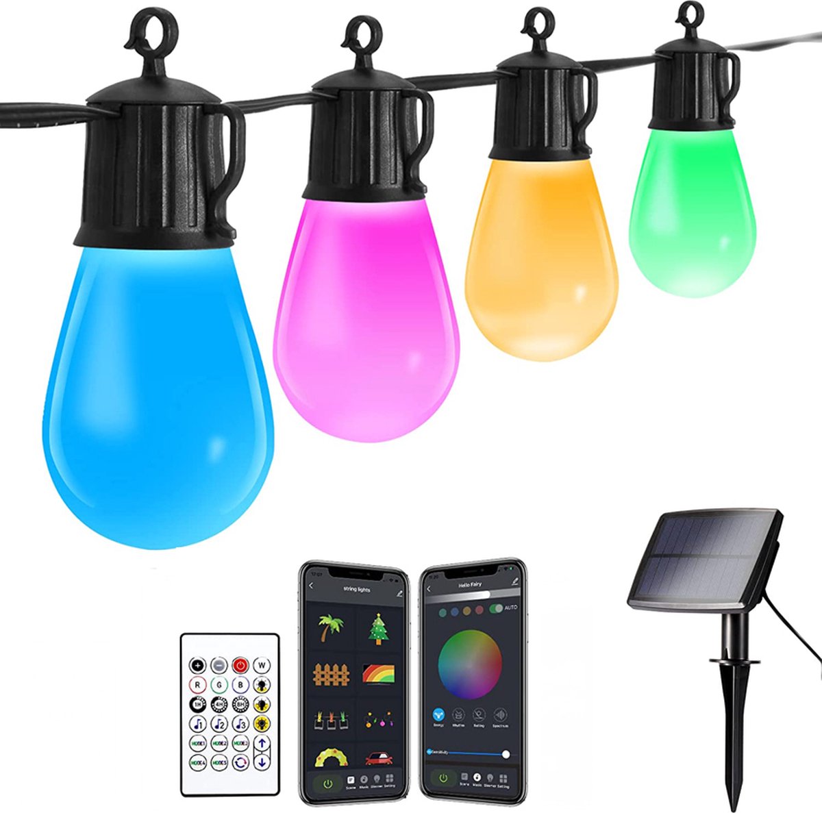 Lichtendirect-Smart-Solar tuinverlichting-lichtsnoer-15 meter 15 led ...