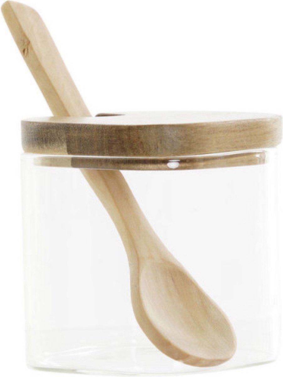 Set van 3 Potjes DKD Home Decor Bamboe Borosilicaatglas (20.5 x 8 x 1.5 ...