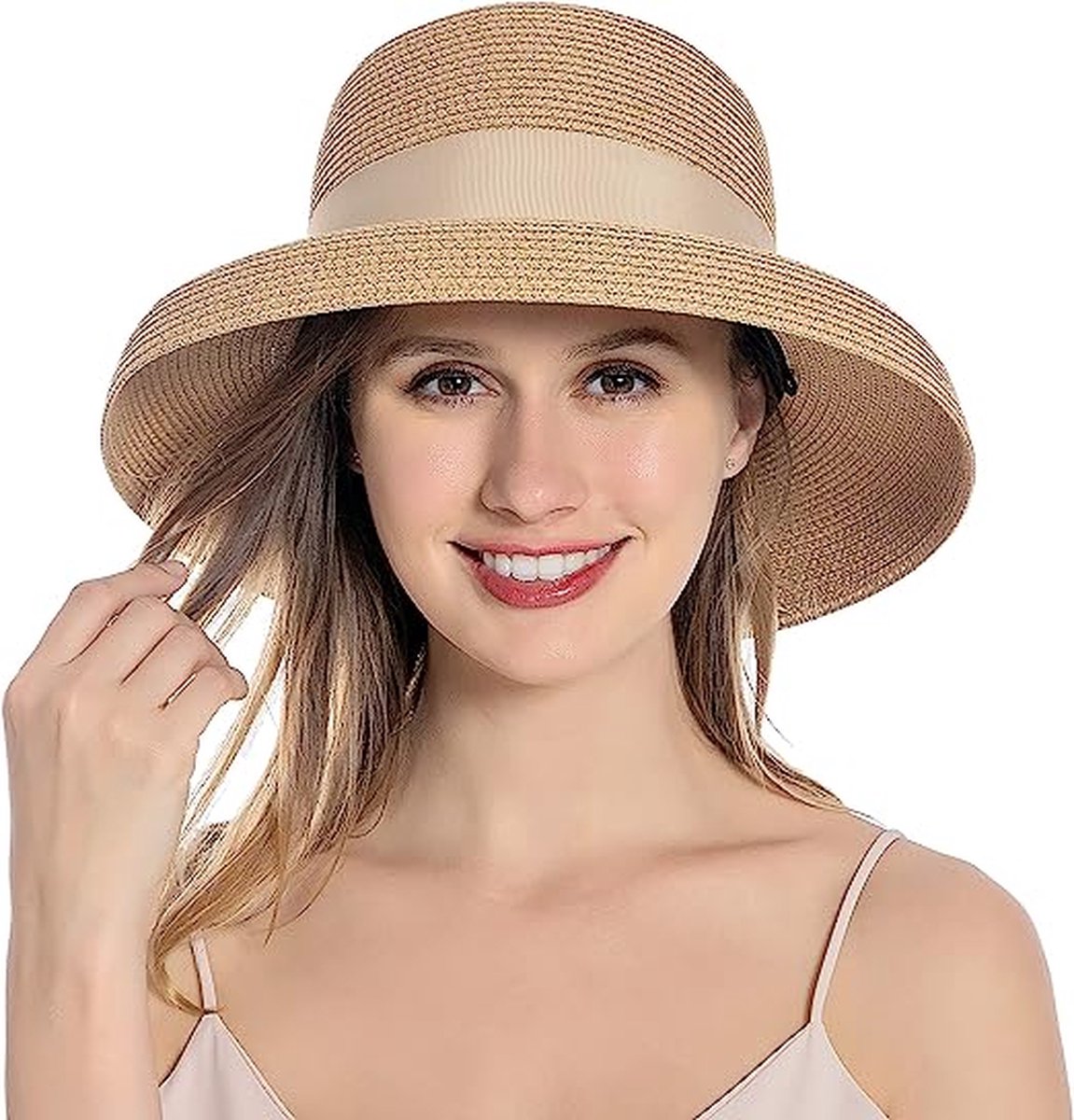 Zonnehoed Dames - Zomerhoed - Strohoed UV - Strandhoed - Hoed voor ...