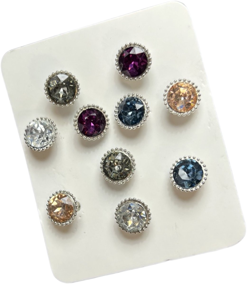 Pin Broche Steek Pin Knopen Set Diamant Vijf Kleuren 1 cm / 1 cm ...
