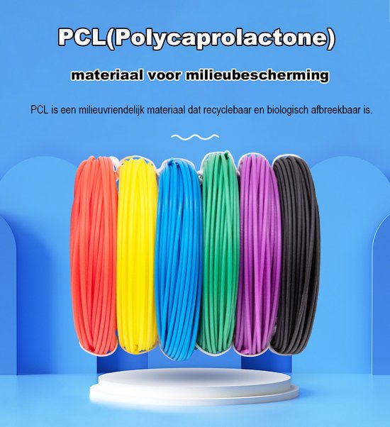 Rainbecom – PCL filament 1.75 mm – 20 Kleuren 100 Meter - 3D Pen ...