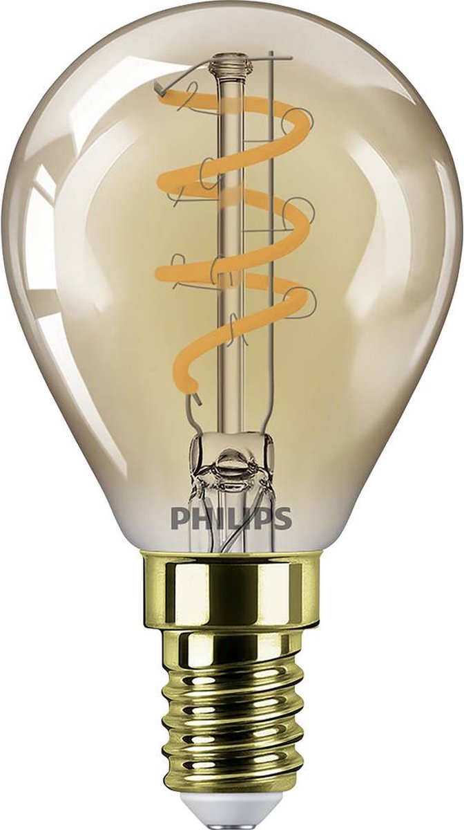 Philips LED Kogellamp Spiraal Goud - 15 W - E14 - Dimbaar extra warmwit ...