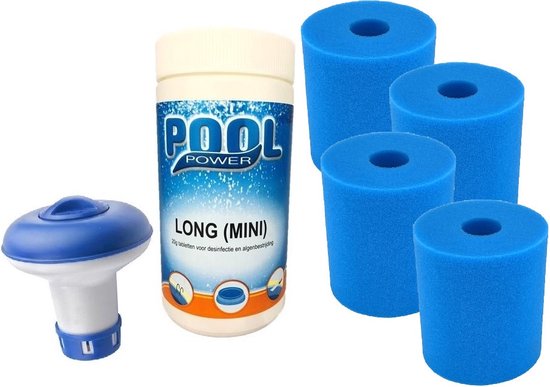 4x Foam A filter cartridge voor Intex - set met 1kg chloortabletten en ...