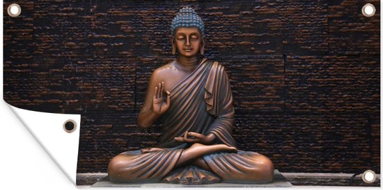 Schuttingposter Boeddha - Buddha beeld - Bruin - Spiritueel - Meditatie ...