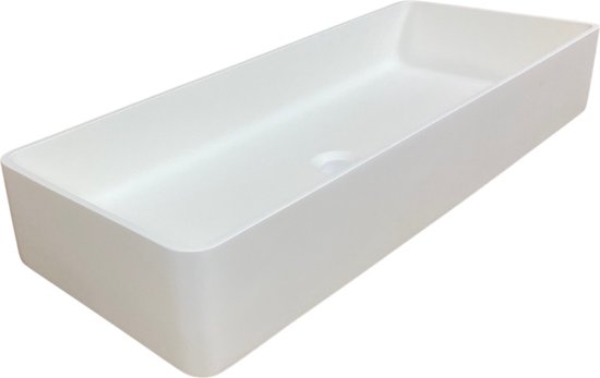 Solid Surface opbouw waskom Toledo 75x32cm mat wit | bol