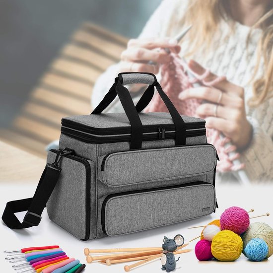 Breitas, garenopbergorganizer draagtas met dubbele bovenklep voor ...