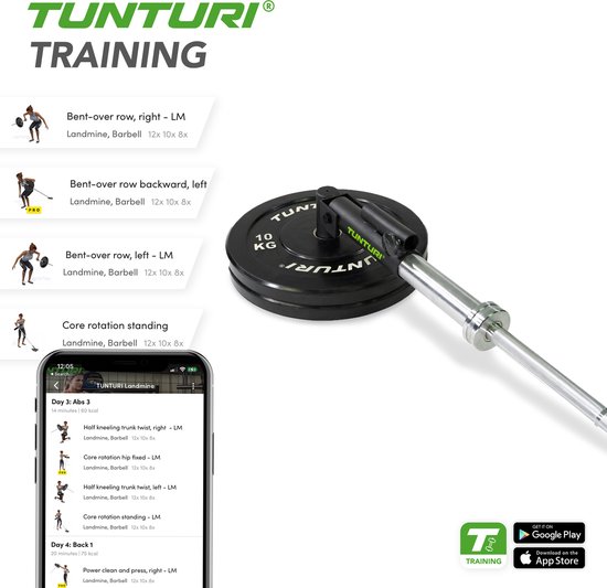 Tunturi T-Bar Row Platform - landmine voor olympic barbell - incl ...