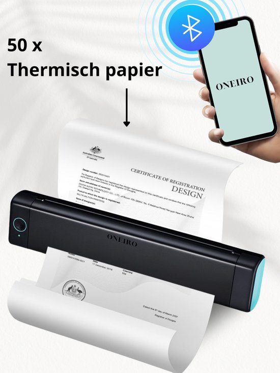 50 x Thermisch papier voor de ONEIRO PRO O30F Draagbare Bluetooth ...